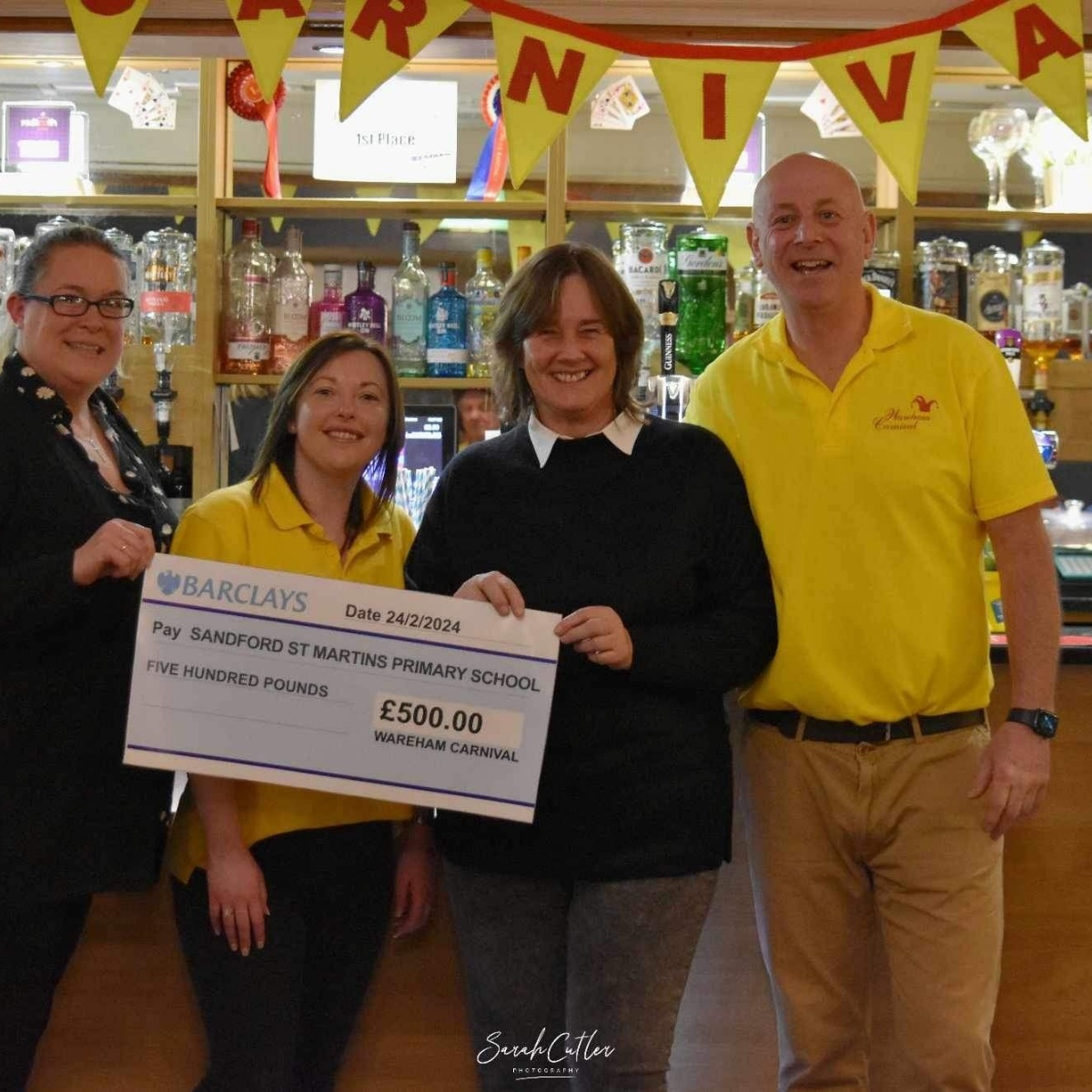 Sandford St Martin's Primary School - Cheque presentation